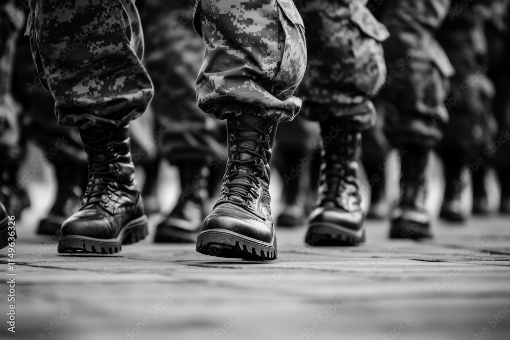 Marching soldiers in uniform a symbol of discipline, courage, and ...