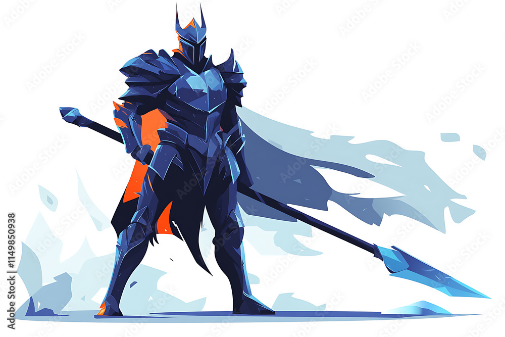 Ares, the Greek god of war, depicted in armor, wielding a spear ...