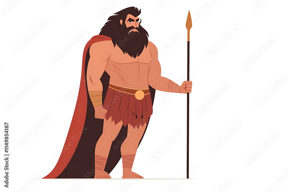 Hercules, the legendary son of Zeus, depicted with his iconic lion skin ...