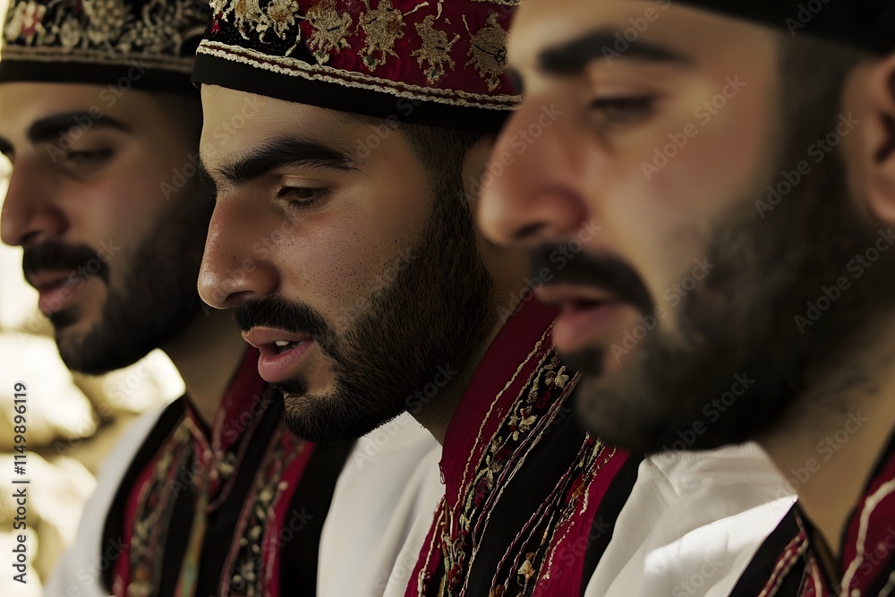 Lebanese men wearing traditional garments, reflecting cultural identity ...