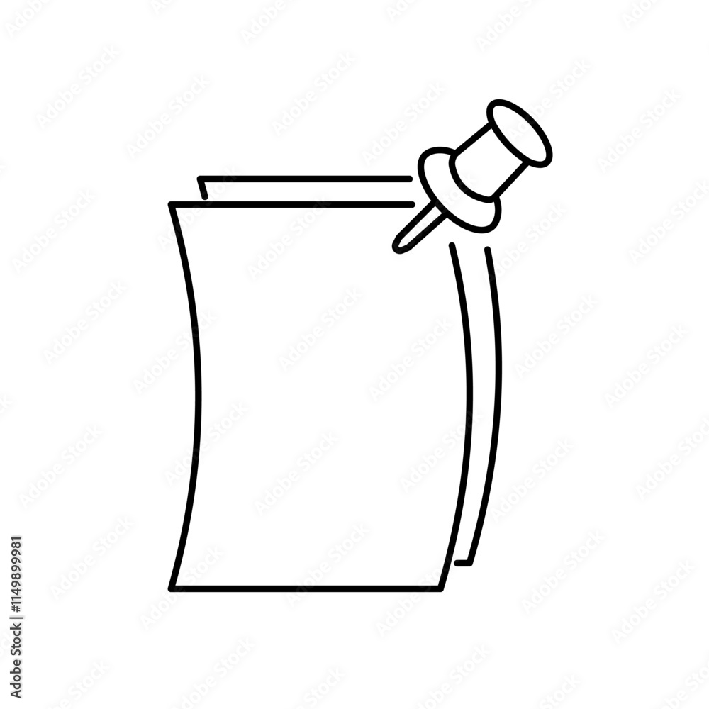 note pin icon, simple flat style, illustration, logo sign symbol ...