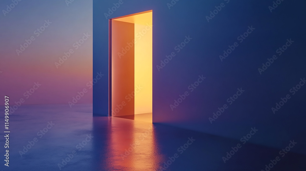 Abstract 3D render of white spheres and hills with pink and blue ...