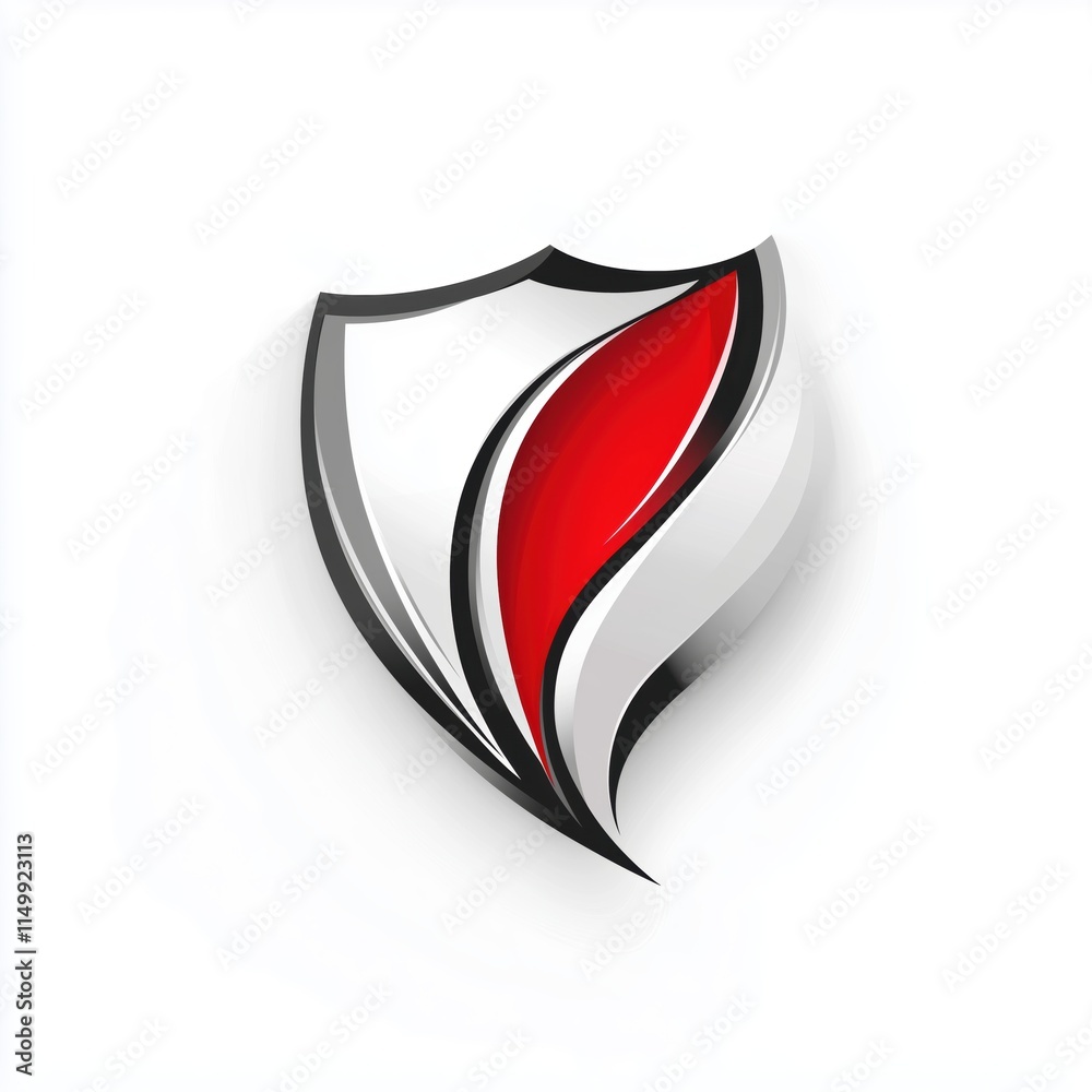Red shield logo for a sports club with energetic and bold branding ...