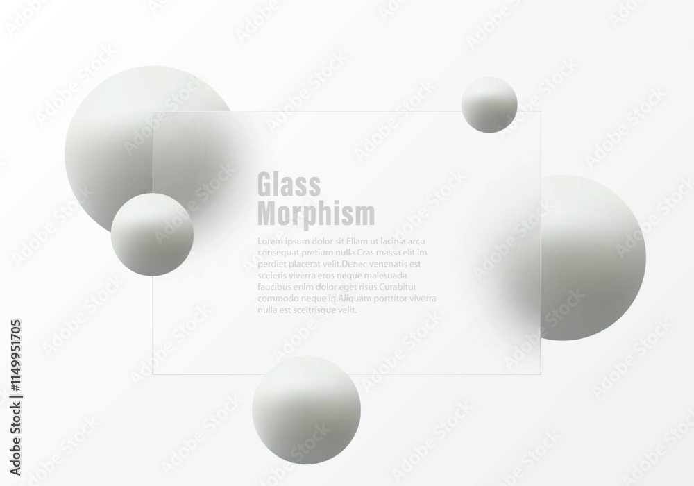 Light gradient background with divider and spheres. Glass morphism ...