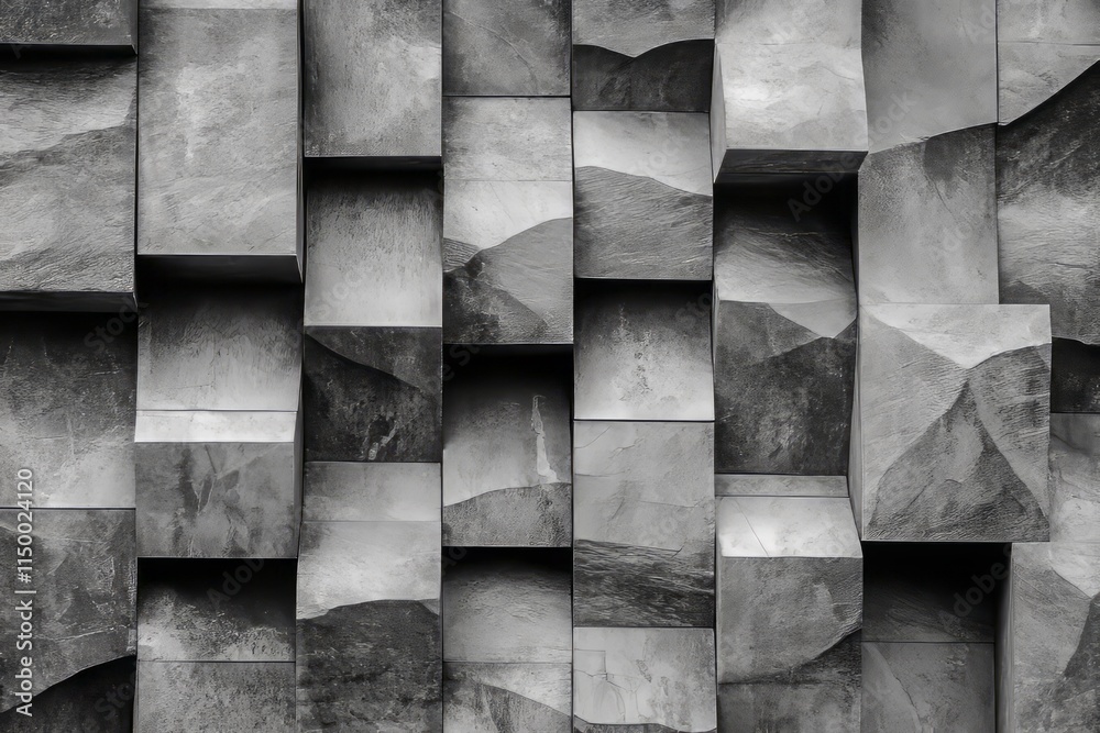 Textured gray noise pattern showcasing a dynamic arrangement of cubic ...