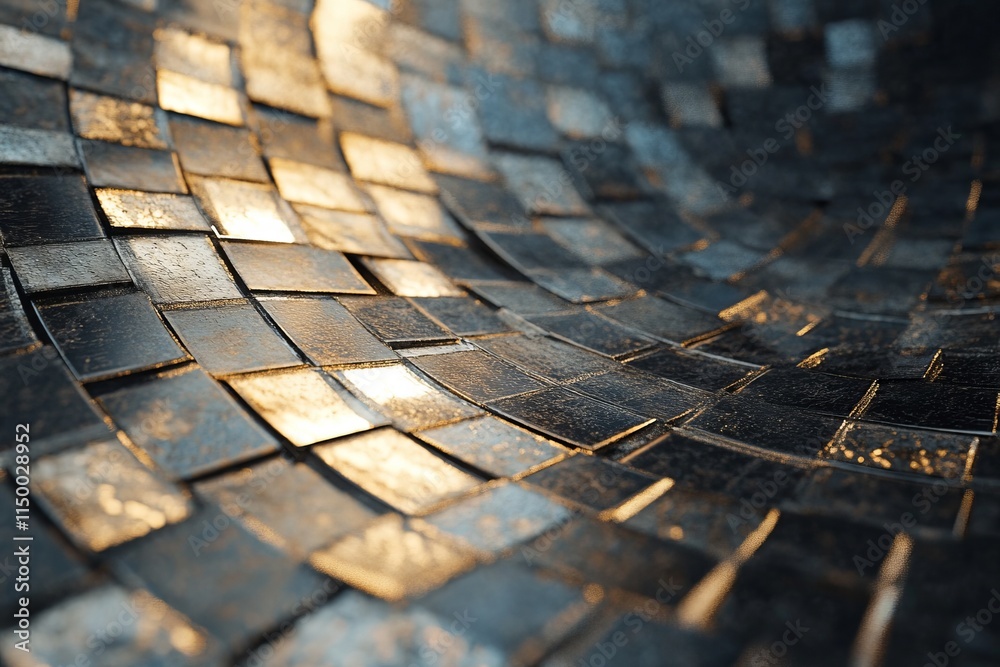 Reflective surface texture of disco ball captures light and sparkle in ...
