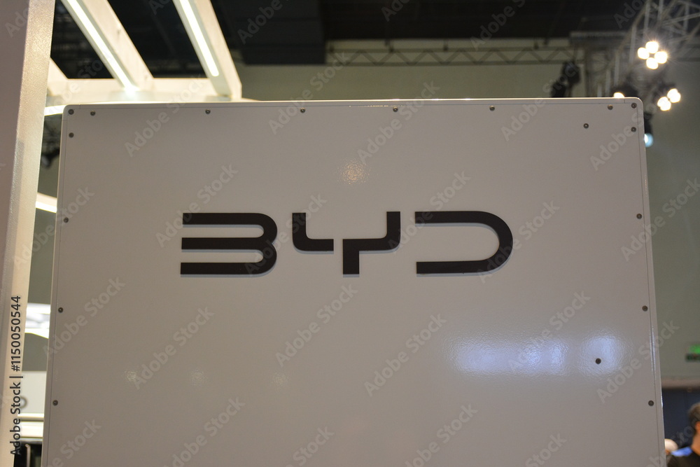 Byd sign at Philippine Electric Vehicle Summit in Pasay, Philippines ...
