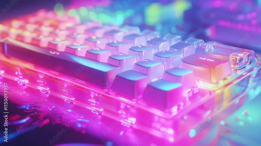 colorful mechanical keyboard with customizable key switches, providing ...