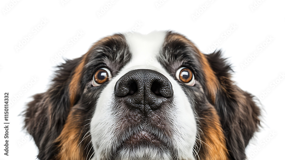 Professional close up portrait of Saint Bernard dog showcasing its ...