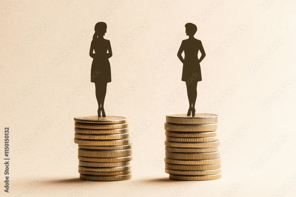 Gender Equality Concept Through Symbolic Figures on Coins Stock ...