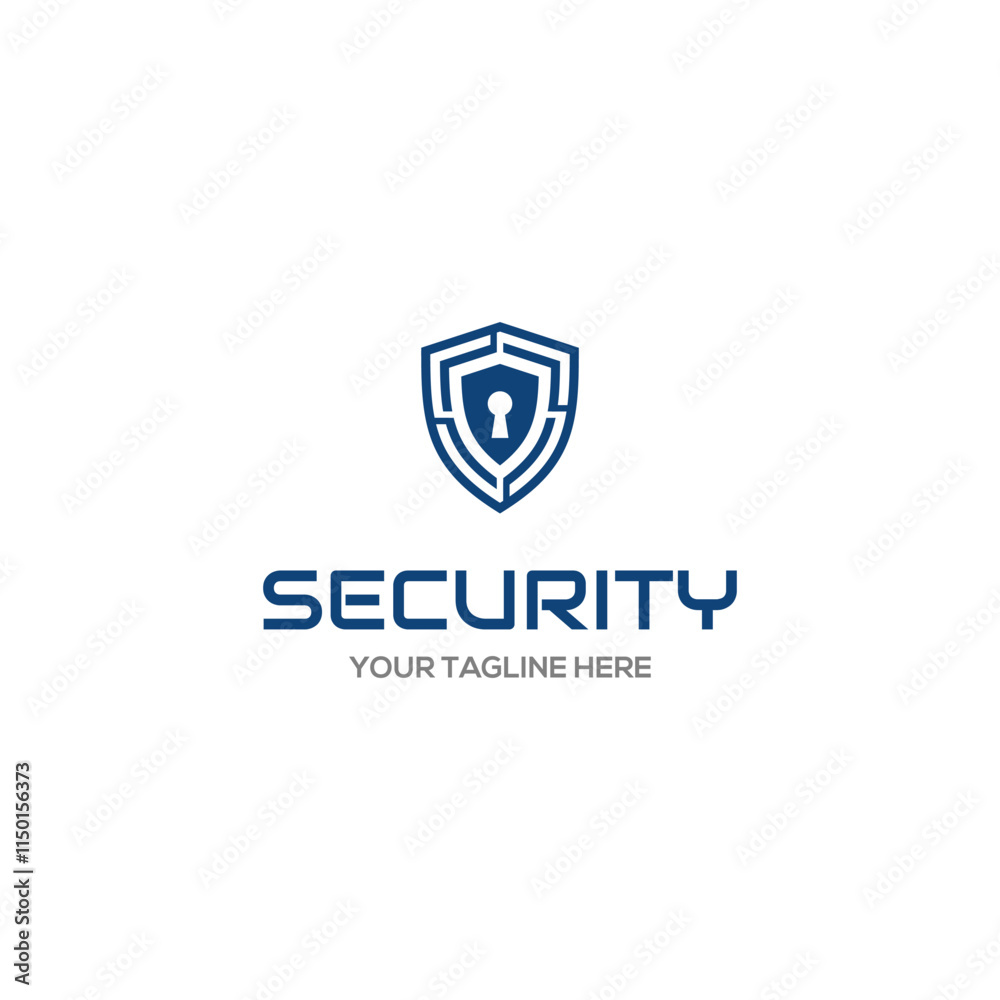 Cyber security logo icon design with shield and lock key graphic idea ...