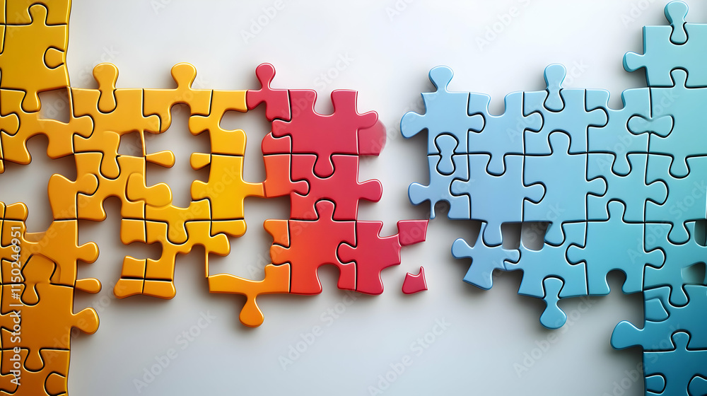 Geometric Puzzle Patterns Isolated White Background Symbolizing ...