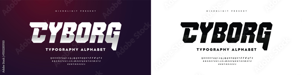 Cyborg: Futuristic Sport Italic Font. Typeface urban style fonts for ...