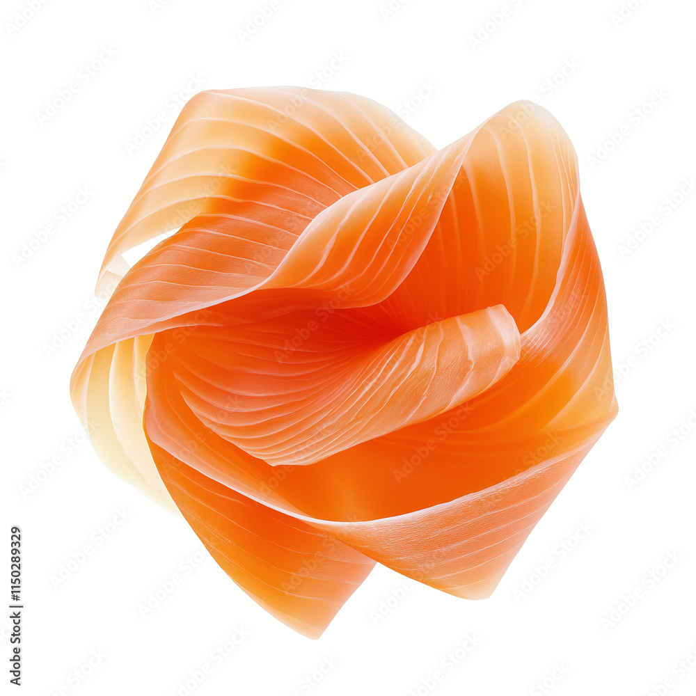 raw salmon pieces forming a nice curved shape, fresh salmon cut meat ...