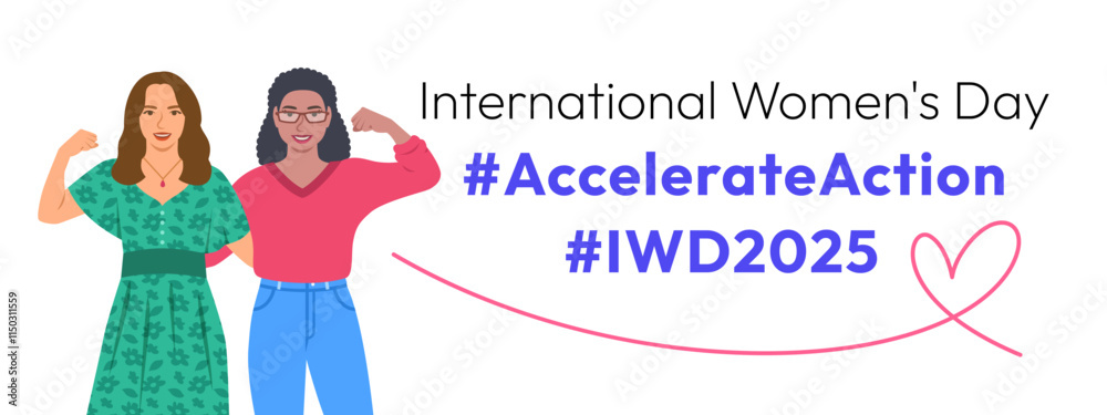 Accelerate Action campaign pose. International Women's Day 2025 theme ...
