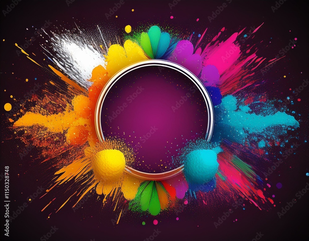 Generated image Colorful powder paint splash, color explosion ...