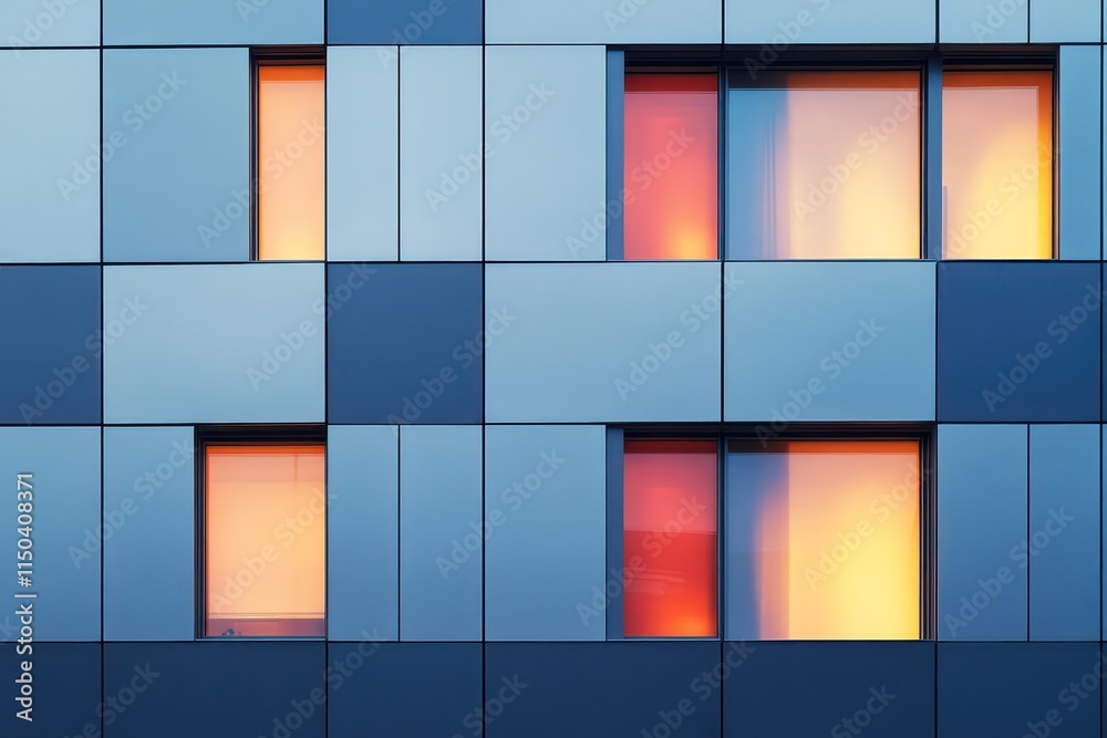 An ultra-modern facade with modular panels that can be reconfigured ...