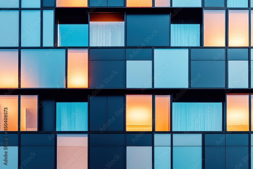 An ultra-modern facade with modular panels that can be reconfigured ...