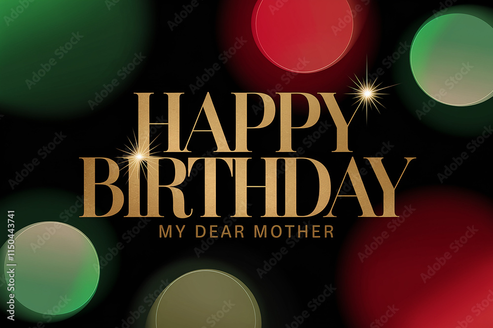 Happy Birthday my Dear MOTHER in sleek gold letters, set against ...