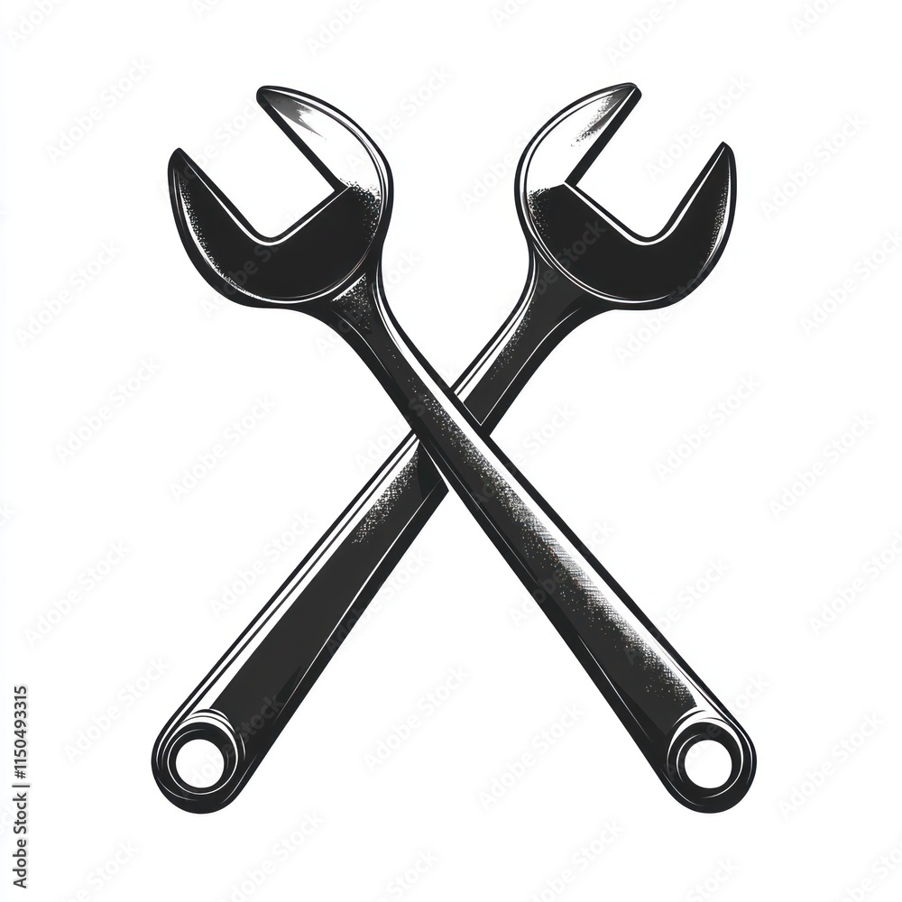 Two crossed wrenches a symbol of repair and maintenance Stock ...
