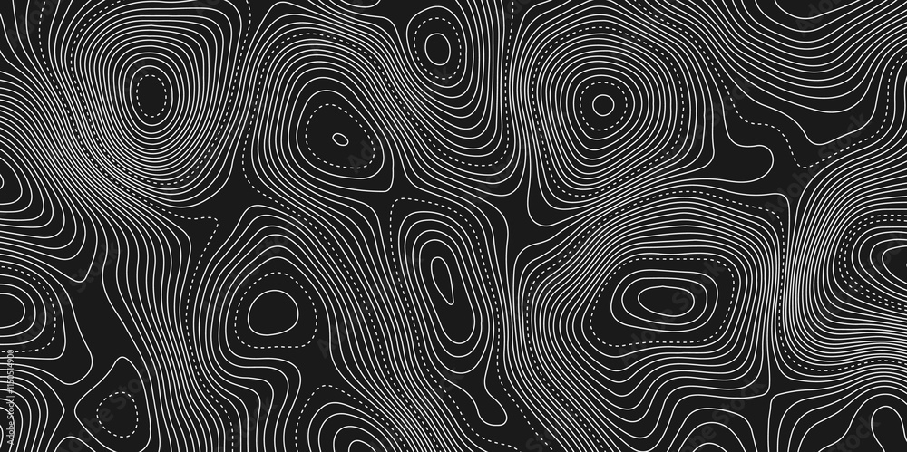 The black grey on white contours vector topography stylized height of ...
