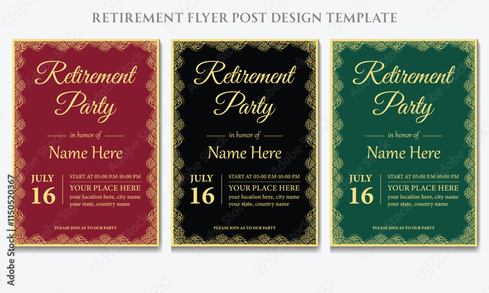 Retirement flyer. happy retirement party flyer. celebration. festive ...