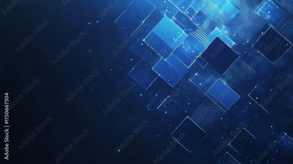 Dark background with blue pixel pattern. Vector illustration of ...