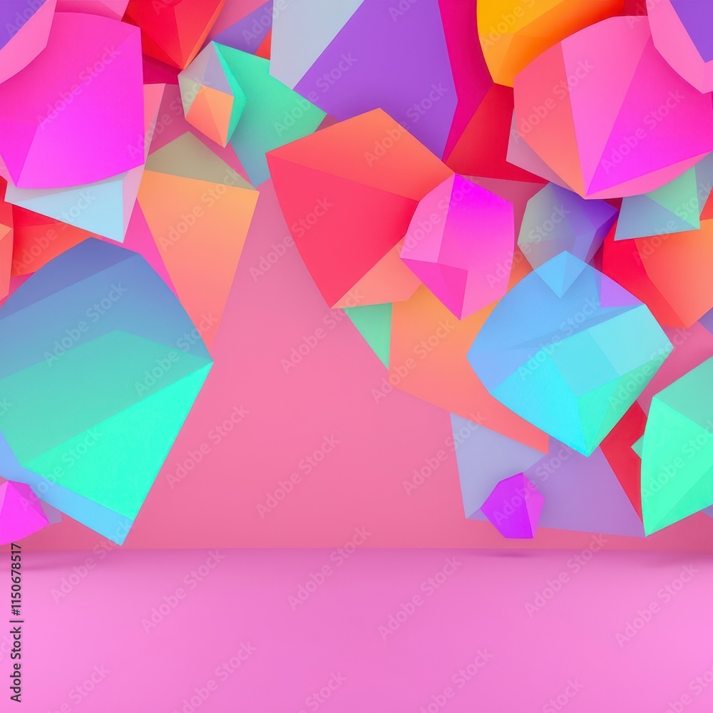 Geometric shapes with varying sizes and colors in a repeating pattern ...