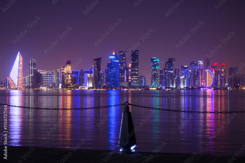 City view of the old port area of Doha, Qatar Stock Photo | Adobe Stock