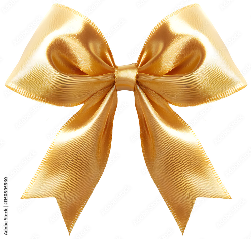 Foto de Stock Gold Ribbon Bow 2D PNG Image with Transparent Background ...