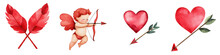 Watercolor Heart With Cupid Free Stock Photo - Public Domain Pictures
