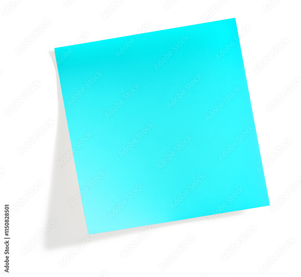 turquoise blank post it note with shadow on transparent background (png ...