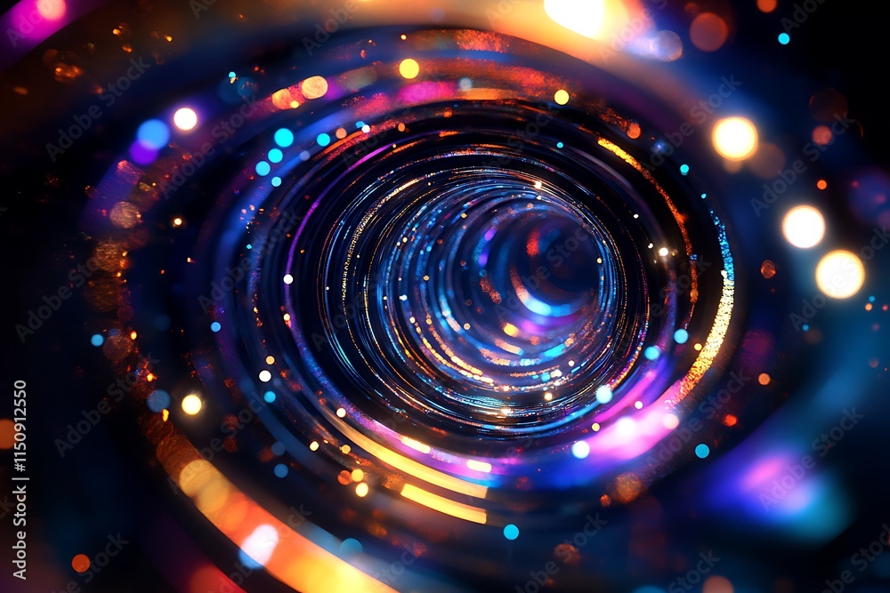 Abstract Vortex of Light and Color: A Digital Artwork Exploring Cosmic ...