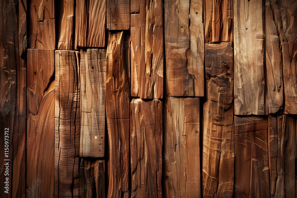 Teak wood texture with detailed grain patterns and warm brown hues ...