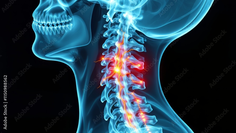 AI-Generated X-Ray Cervical Spine Compression - Neck Pain Analysis ...