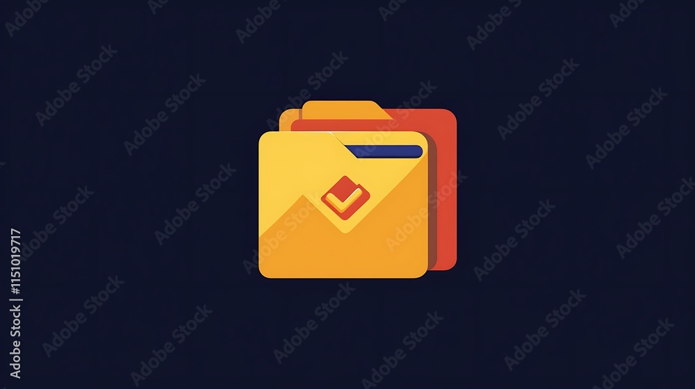 File folder icon with check mark. Stock Illustration | Adobe Stock