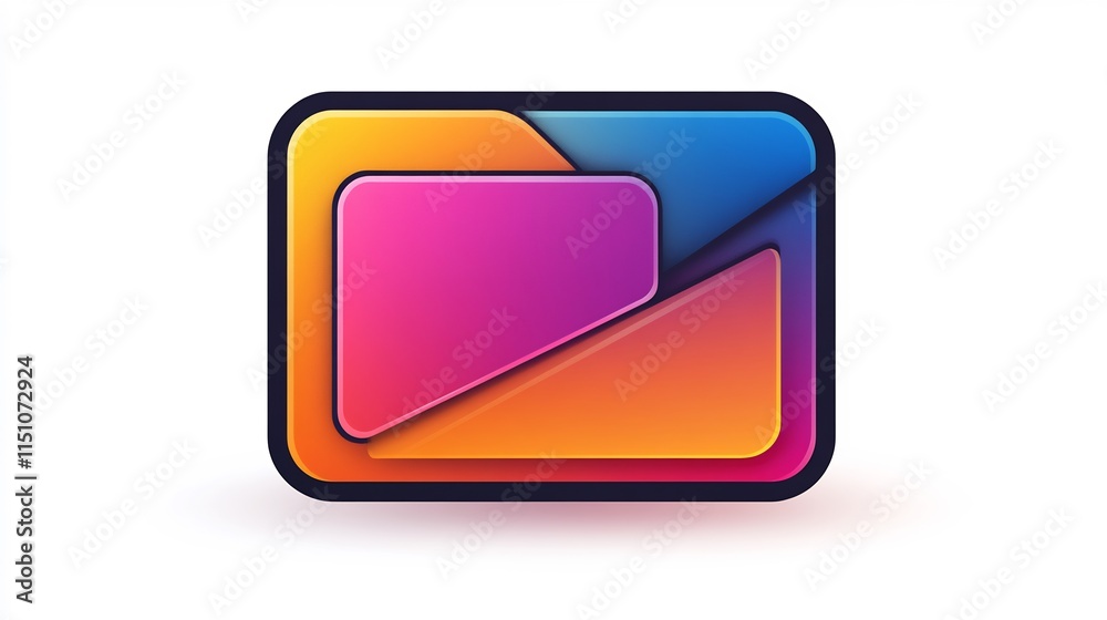 Vibrant folder icon with a clean outline isolated on a transparent ...