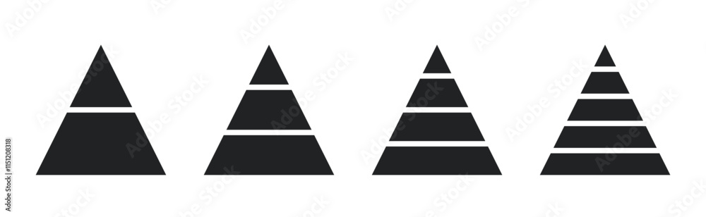 Vector de Stock Levels of triangular pyramid. Triangle pyramid chart ...