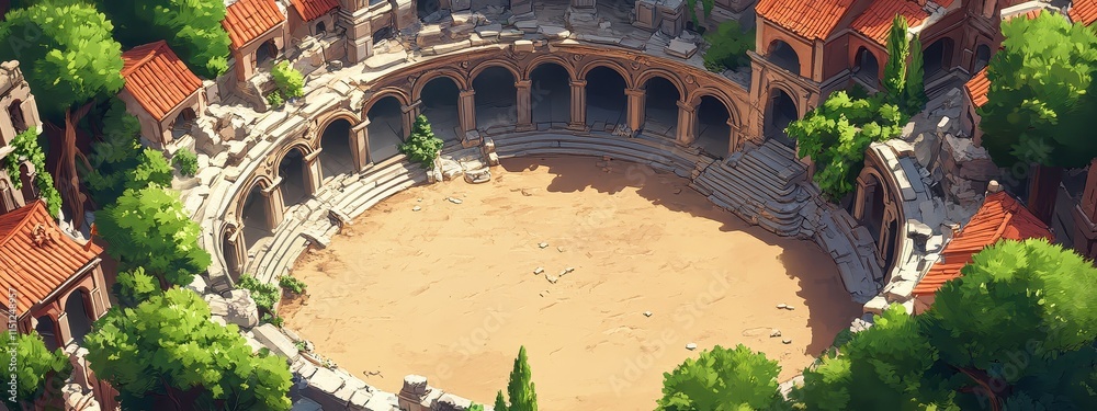 Game stone background arena portal battle magic fantasy illustration ...