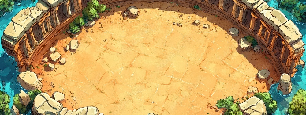 Game stone background arena portal battle magic fantasy illustration ...