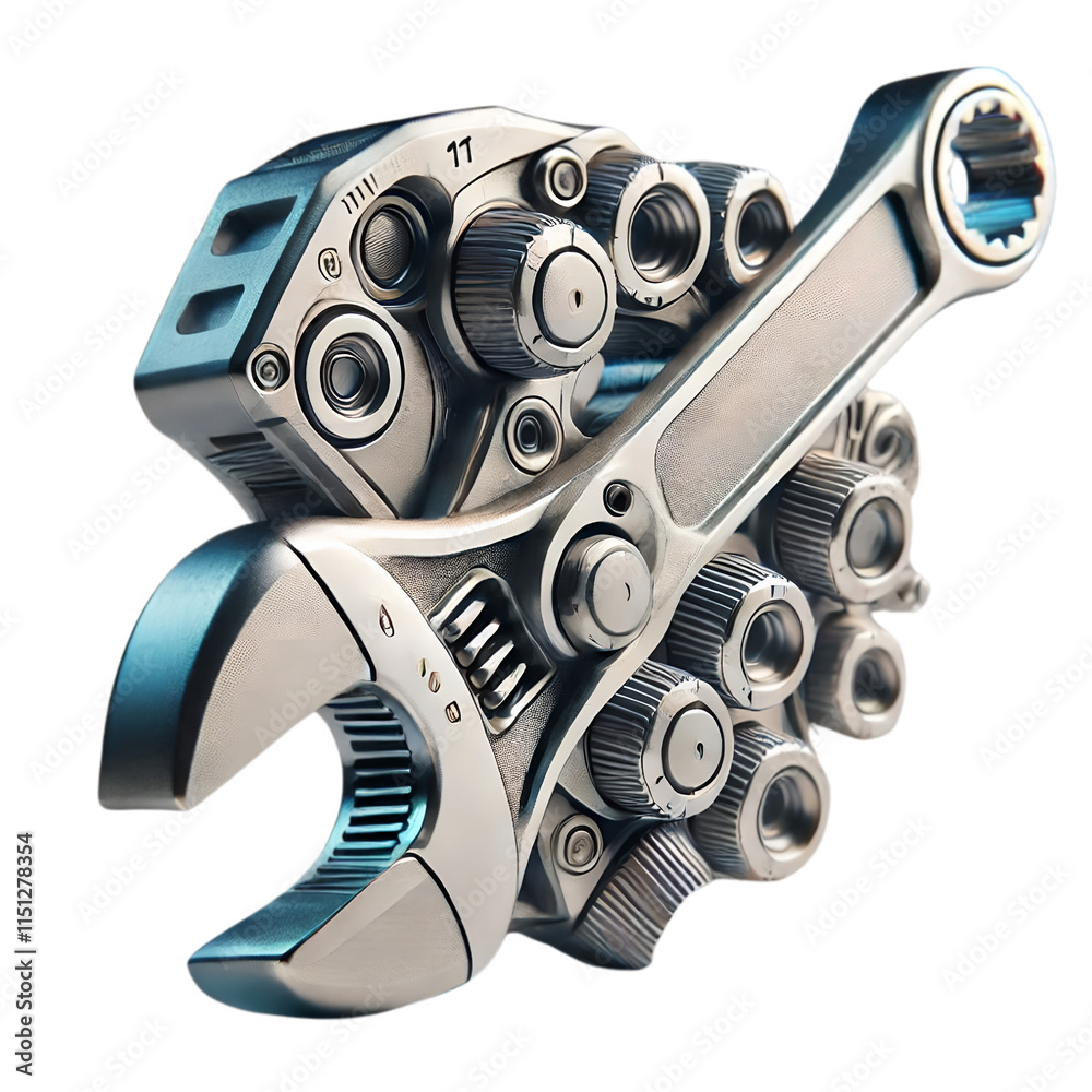 High-Quality 3D Render of a Shifting Spanner Pose with Realistic ...