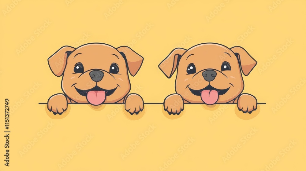 adorable brown pit bull puppies peeking over edge, happy smiling faces ...