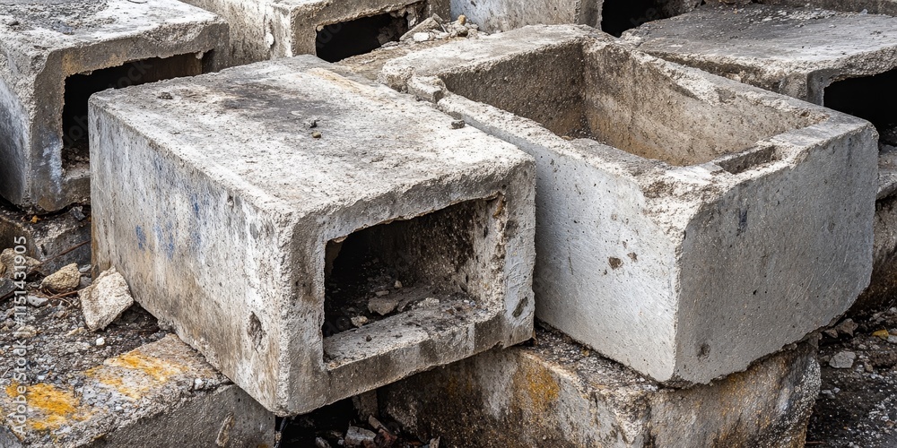 Thumbnail image displaying damaged concrete blocks that are employed to ...