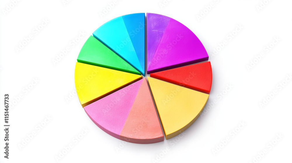 Circle section. Round chart wheel circular hub with different section donut pie business ...