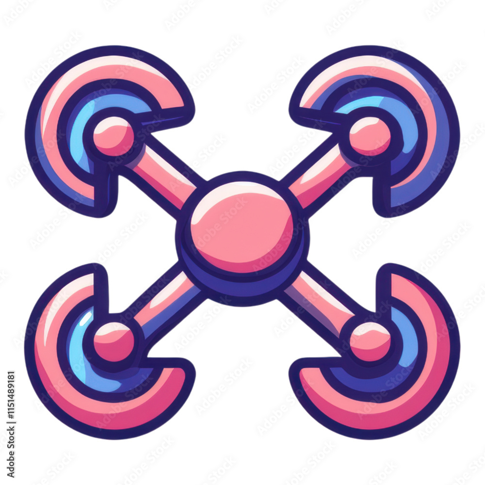Minimal drone icon featuring spinning propellers, sleek design ...