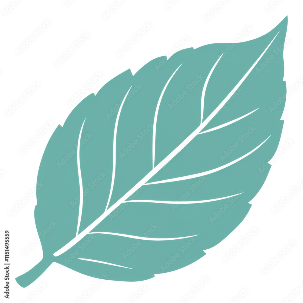 Flat leaf icon featuring delicate vein detail, designed with a ...