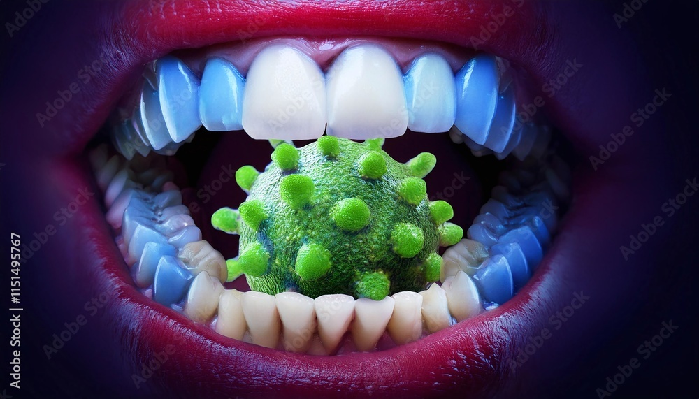 Virus monster Inside mouth and teeth - Microbiology And Virology ...