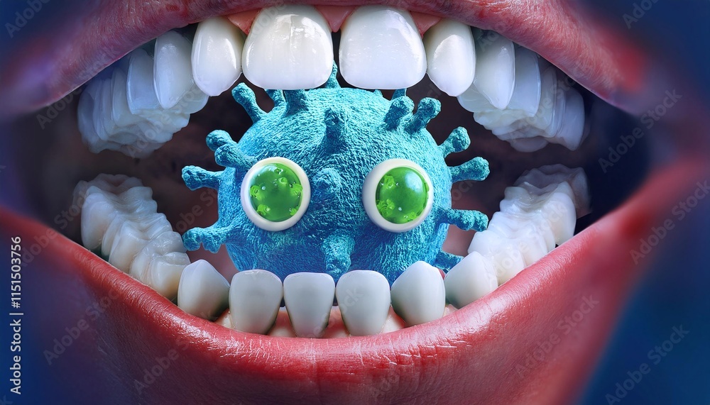 Virus monster Inside mouth and teeth - Microbiology And Virology ...