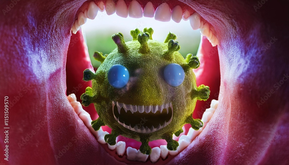 Virus monster Inside mouth and teeth - Microbiology And Virology ...