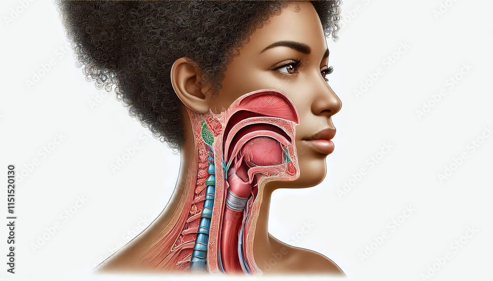 A diagram of the human throat focusing on the epiglottis and its ...